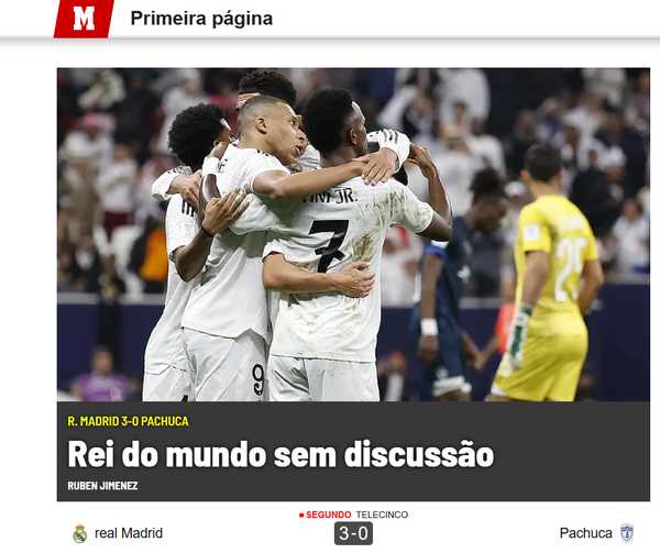 Jornais internacionais reagem ao título do Real Madrid: "Rei do mundo ...