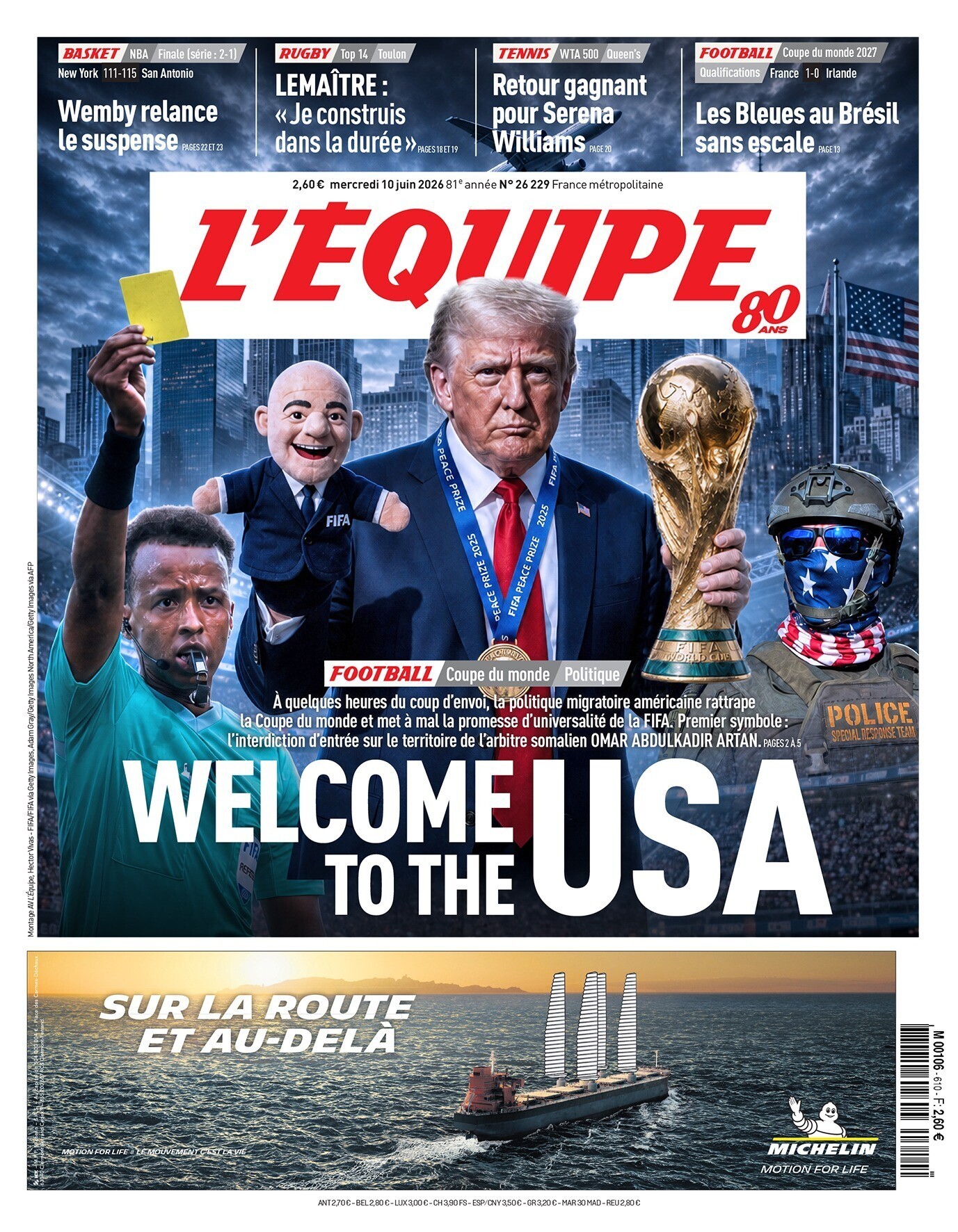 Infantino vira fantoche de Trump em capa de jornal francês, que critica ...