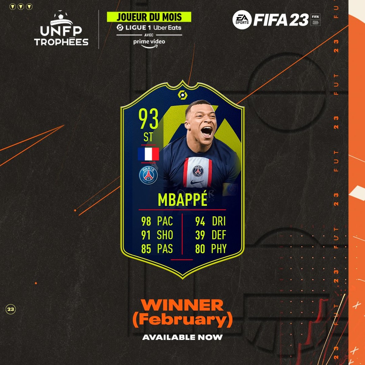 FIFA 23: carta POTM de Mbappé tem 93 de rating e custo milionário ...