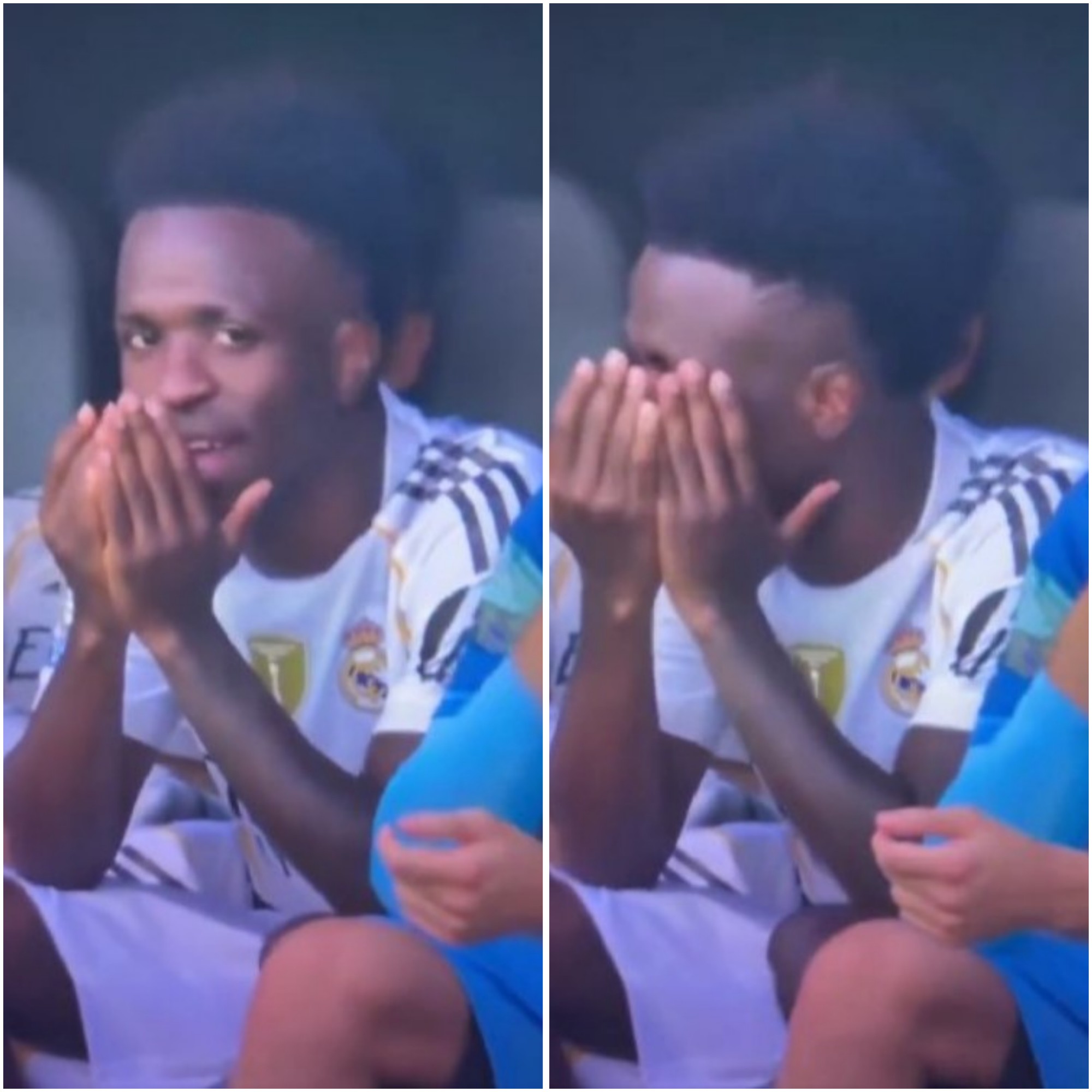 Torcedores do Real se revoltam nas redes com suposta risada de Vini Jr. no banco durante goleada ...