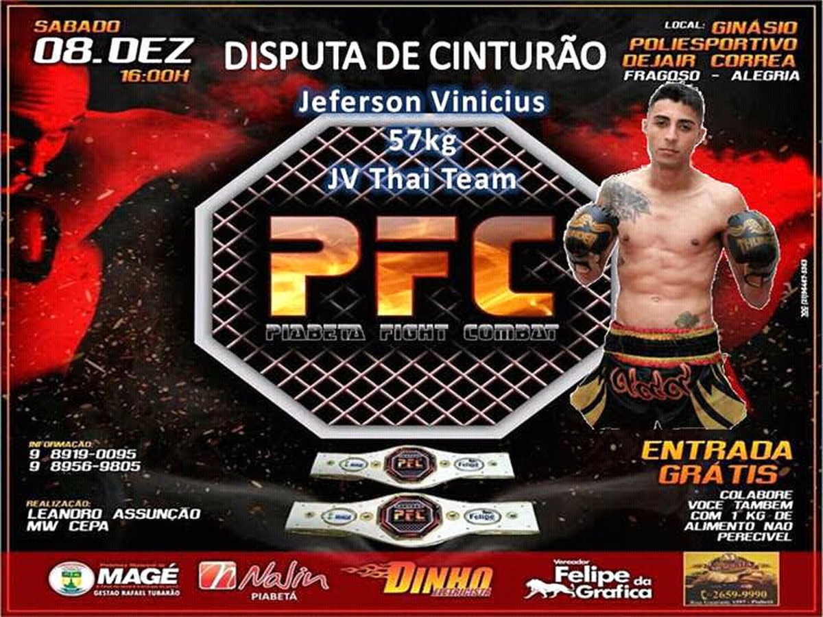 Jeferson "Magrim" disputa cinturão de muay thai no Piabetá Fight Combat ...