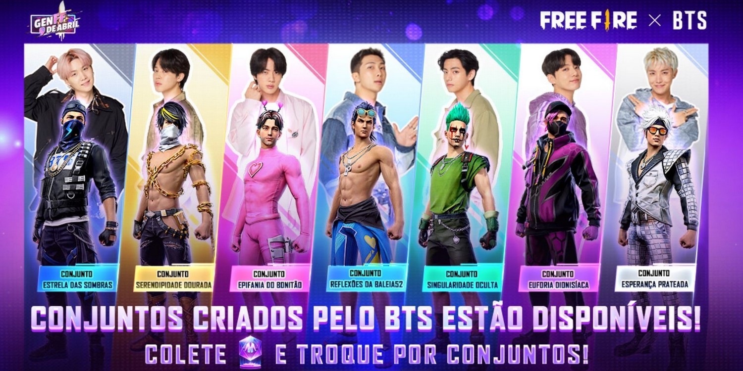 Free Fire: BTS cria skins; confira | Ge