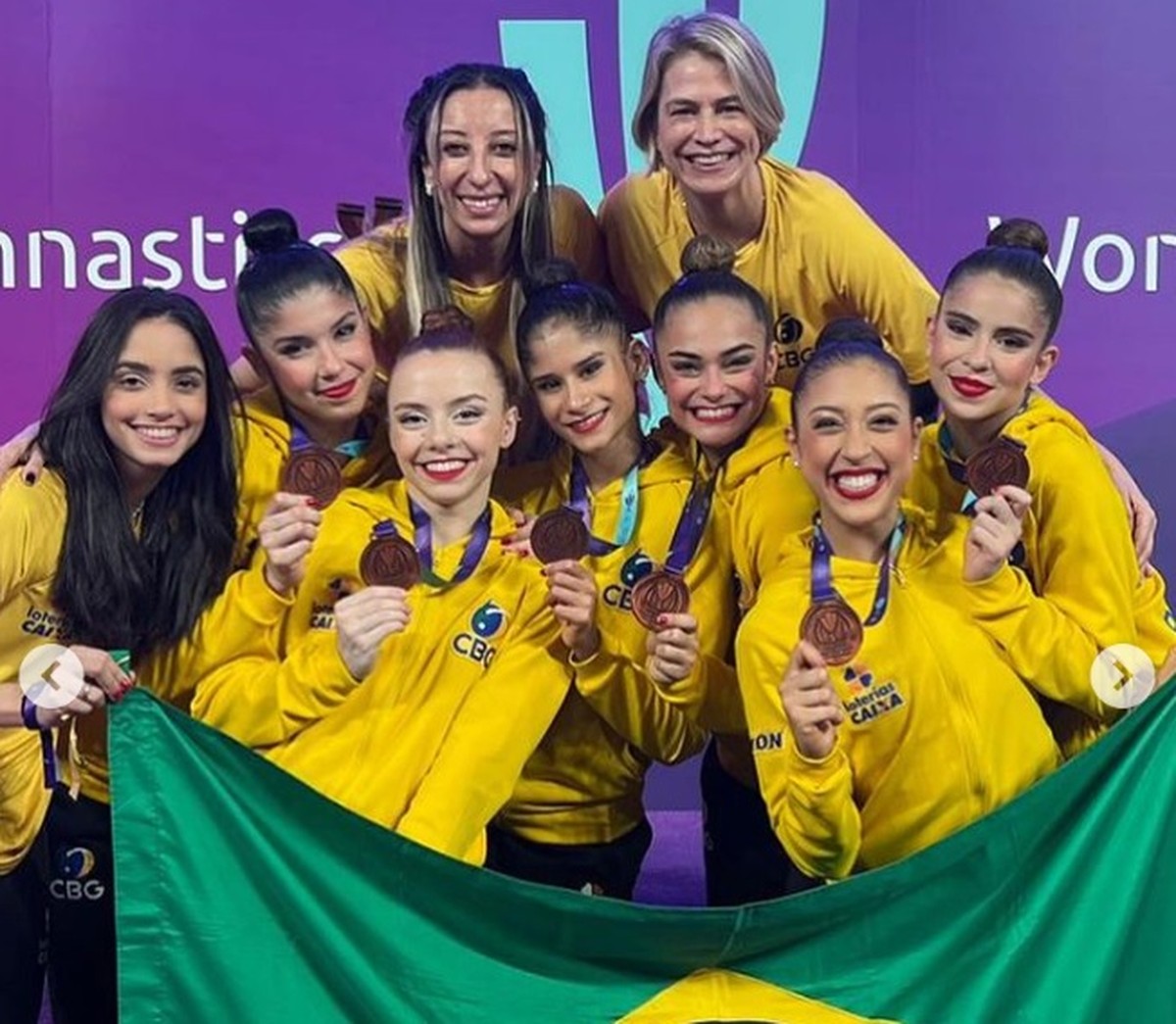 Conjunto do Brasil fatura bronze na Copa do Mundo de ginástica rítmica ...