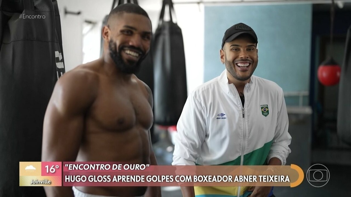 Hugo Gloss tem dia de boxeador com Abner Teixeira; veja vídeo | olimpíadas | ge