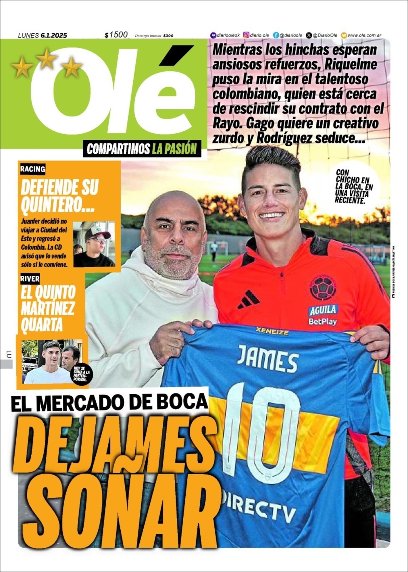 Boca Juniors quer James Rodríguez, e diário argentino brinca: "Deixe-me ...