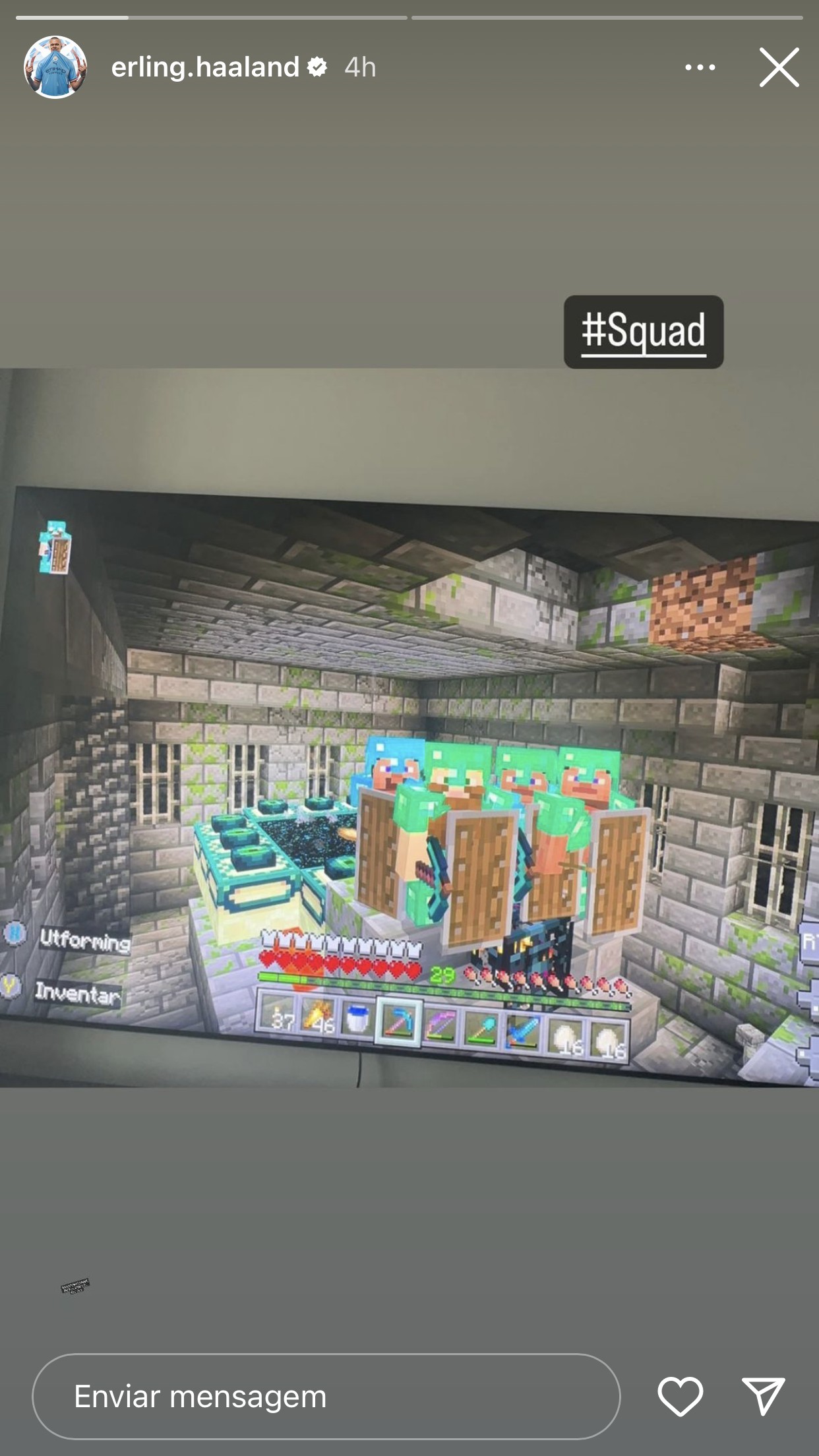 Haaland posta jogando Minecraft após admitir vergonha em revelar game ...