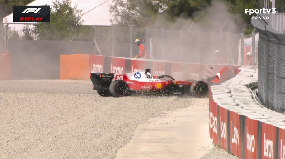 Leclerc bate forte e interrompe classificação da F1 no GP de Barcelona ...
