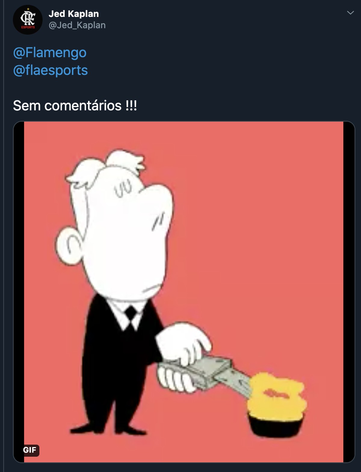 "Sempre vou esperar mais do Flamengo", diz Jed Kaplan depois de GIF ...