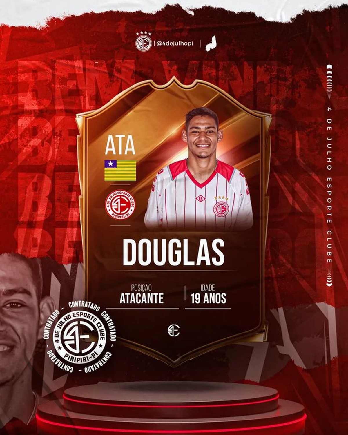 4 de Julho anuncia acerto com atacante Douglas, ex-River-PI e Parnahyba ...